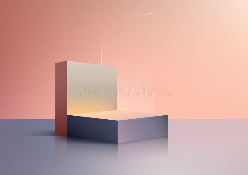 Minimalist Pink Gold Gradient Backdrop with Rose Gold Geometric Block ...