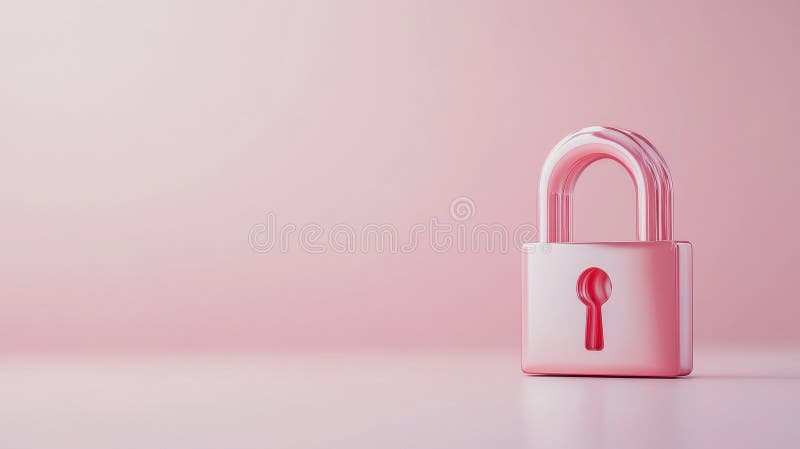 A Minimalist Pink Lock with Keyhole on a Soft Pink Background ...
