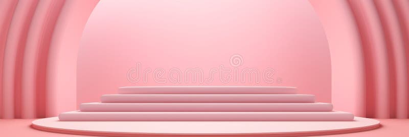 Minimalist Pink Podium for Product Display. Platform for Presentation ...