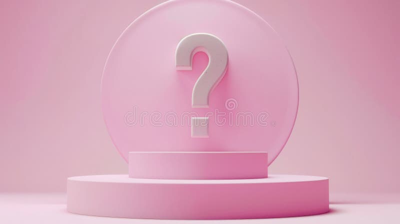 Minimalist Pink Question Mark in Modern Circular Setting Stock Photo ...