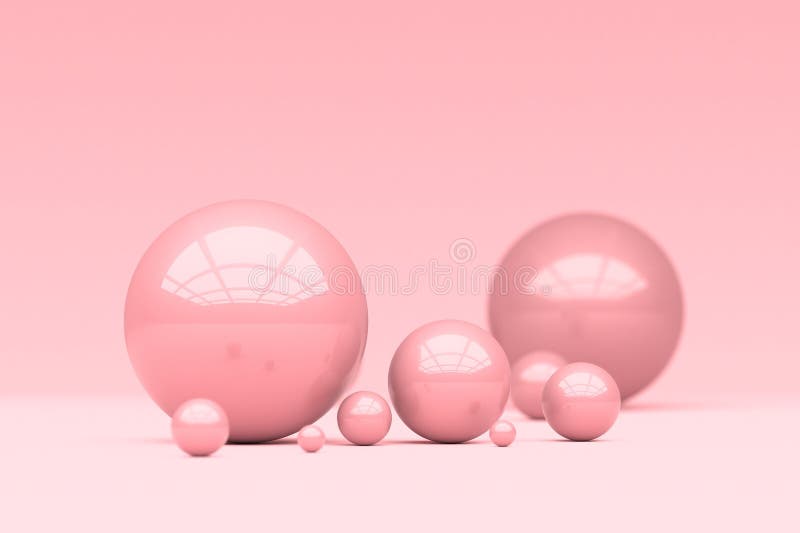 Minimalist Pink Spheres Composition on Pastel Background for Modern ...