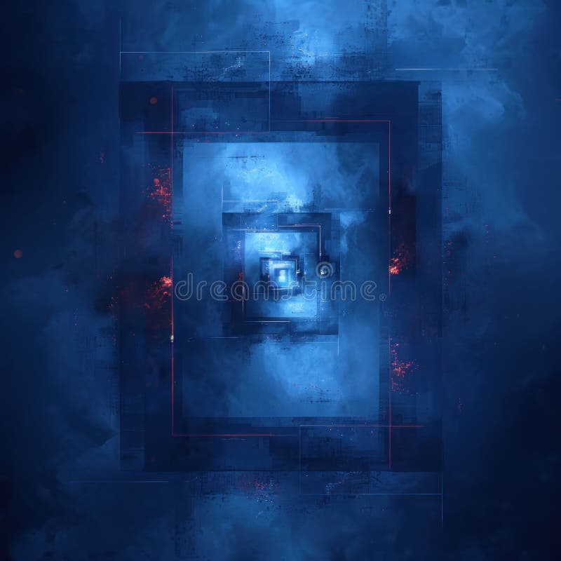 Minimalist Pixel Art, Square and Rectangular Blocks, Blue Color Palette ...