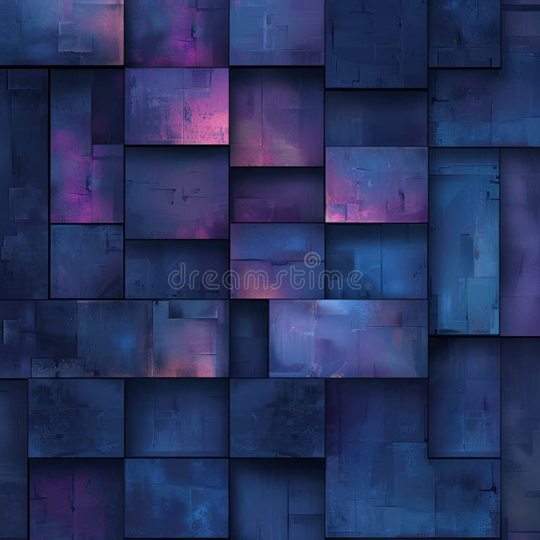 Minimalist Pixel Art, Square and Rectangular Blocks, Blue Color Palette ...