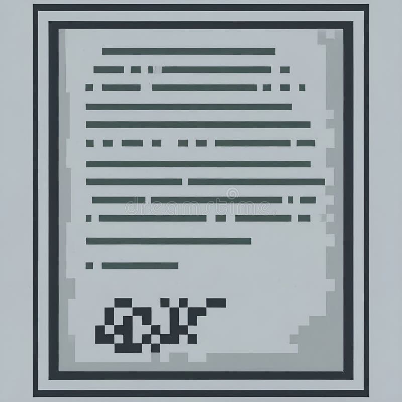 Pixelated Document stock illustration. Illustration of edges - 329104073