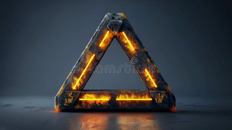 Minimalist Pixel Art Warning Sign: Yellow & Black Triangle Icon Stock ...