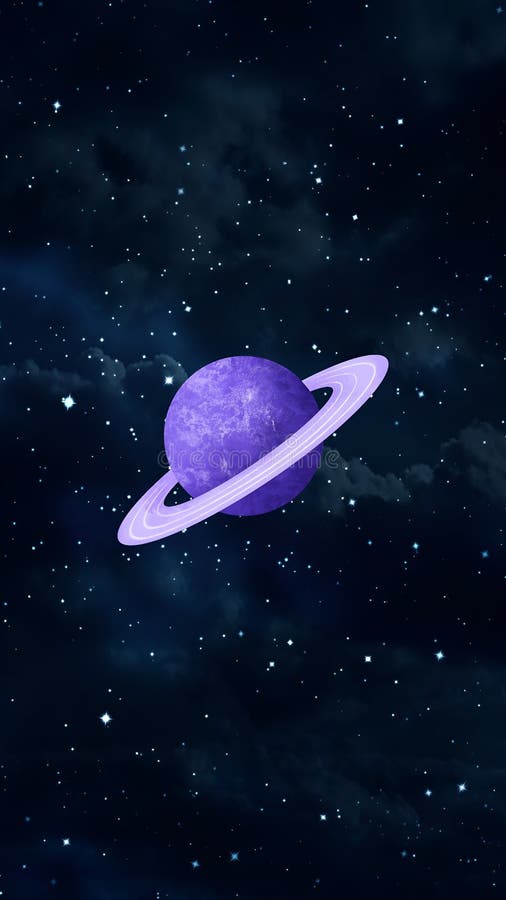 Minimalist Planet Wallpaper. Dark Blue Background with a Large Deep ...