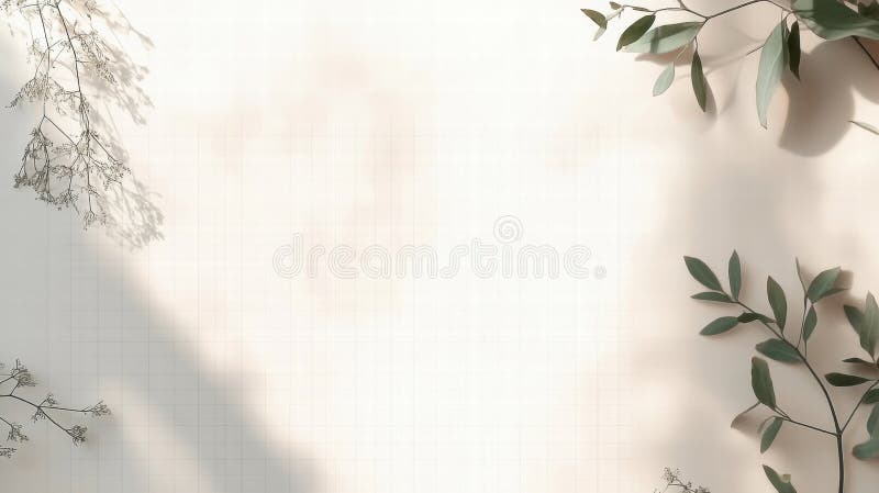 Minimalist Planner Layout with Subtle Grid Lines and Botanical Accents ...