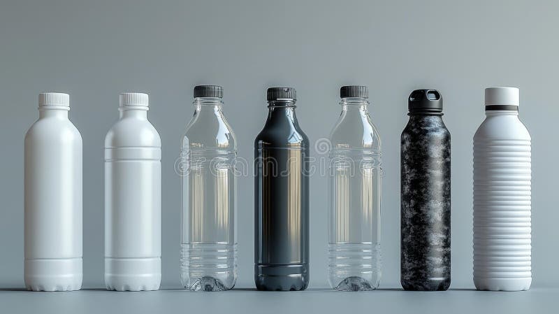 Minimalist Plastic Bottle Design Collection Generative AI Stock ...