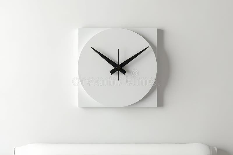 Minimalist Plastic Wall Clock Design Stock Illustration - Illustration ...