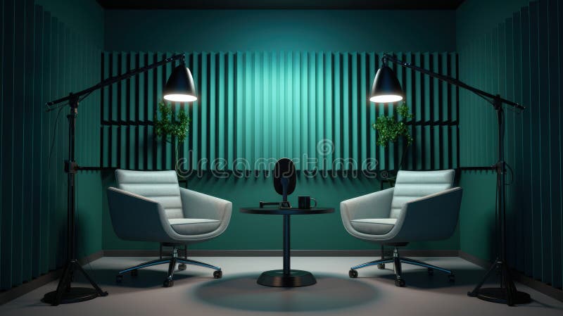 Minimalist Podcast Room Studio Background Stock Illustration ...