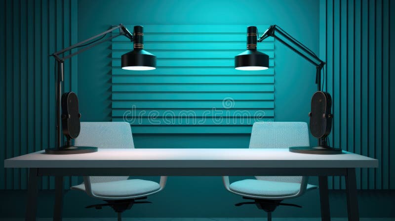 Minimalist Podcast Room Studio Background Stock Illustration ...