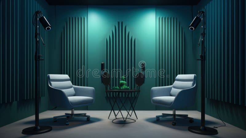 Minimalist Podcast Room Studio Background Stock Illustration ...