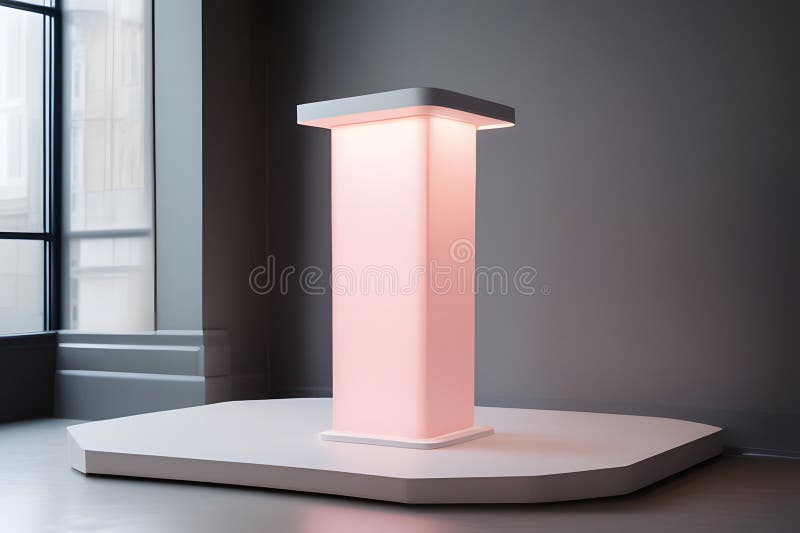 Minimalist Podium Bathed in Soft Ambient Light. Serene and Elegant ...