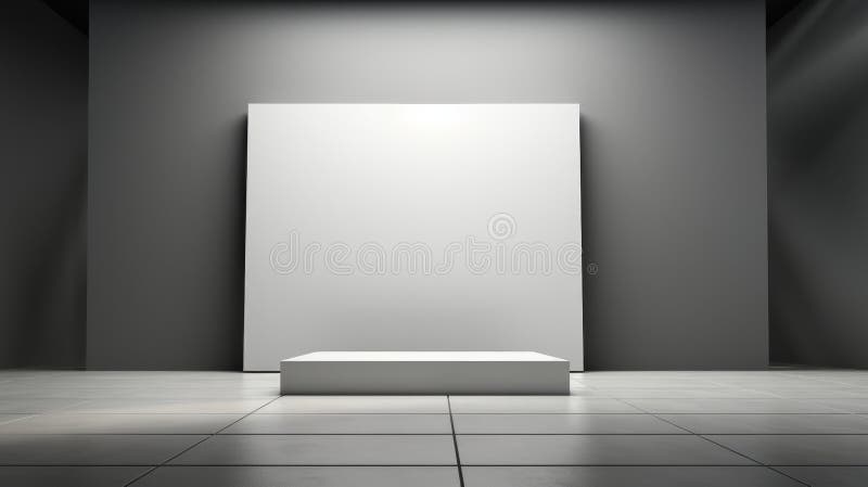 A Minimalist Podium in a Contemporary Art Museum with a Striking ...