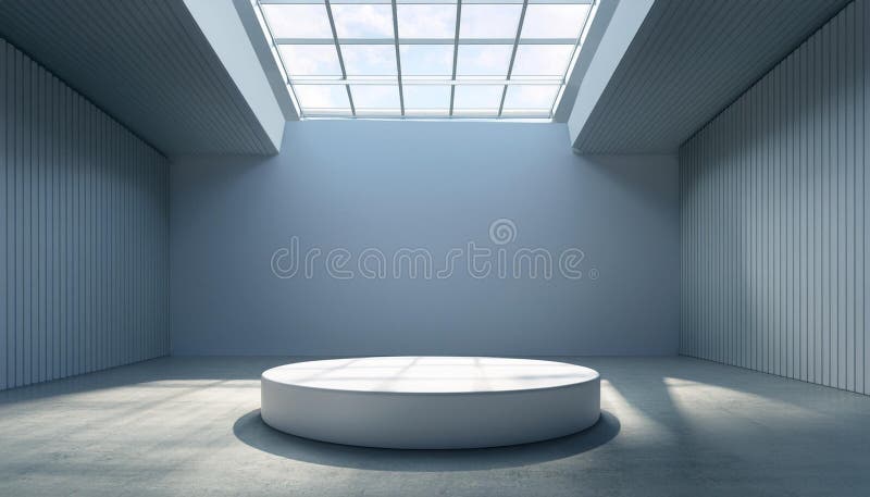 Minimalist Podium in a Modern Empty Room with Soft Natural Lighting ...
