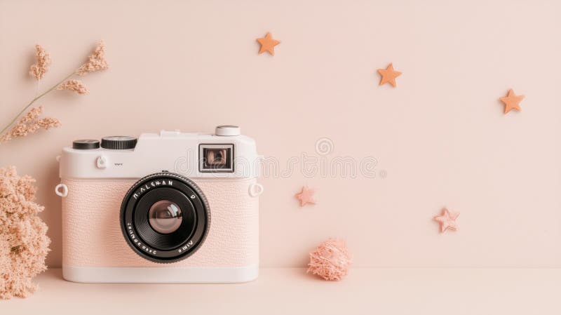 Minimalist Polaroid Camera with Pastel Aesthetic for Modern Design and ...
