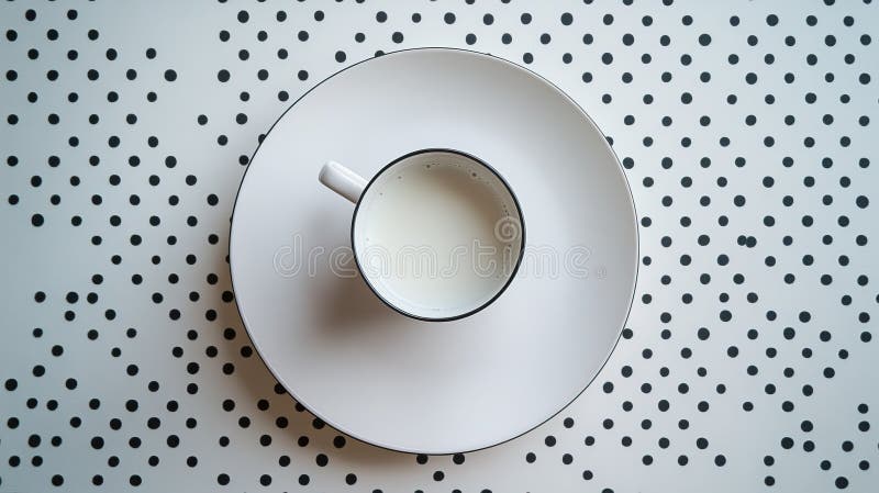 Minimalist Polka Dot Pattern with Coffee Cup Centerpiece Stock ...