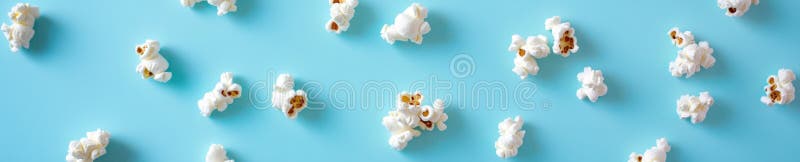 Minimalist Popcorn Arrangement on Blue Background for Modern Design and ...