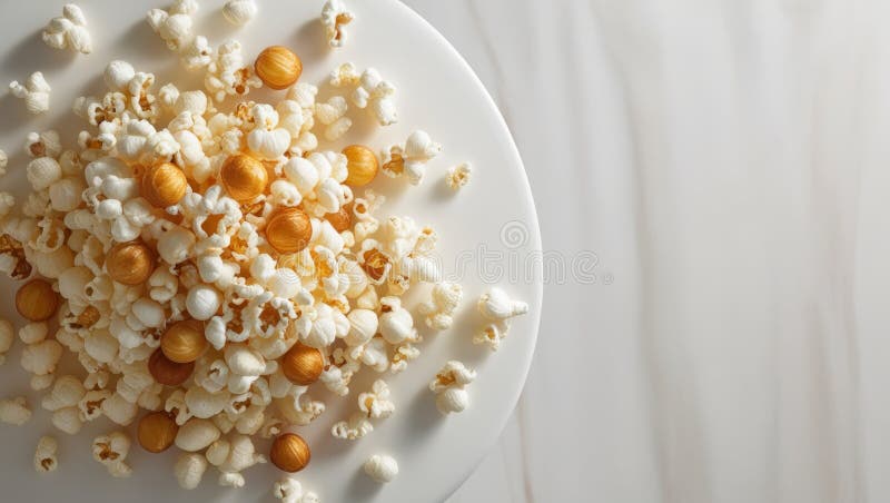 Minimalist Popcorn Background, Top View for National Popcorn Day ...