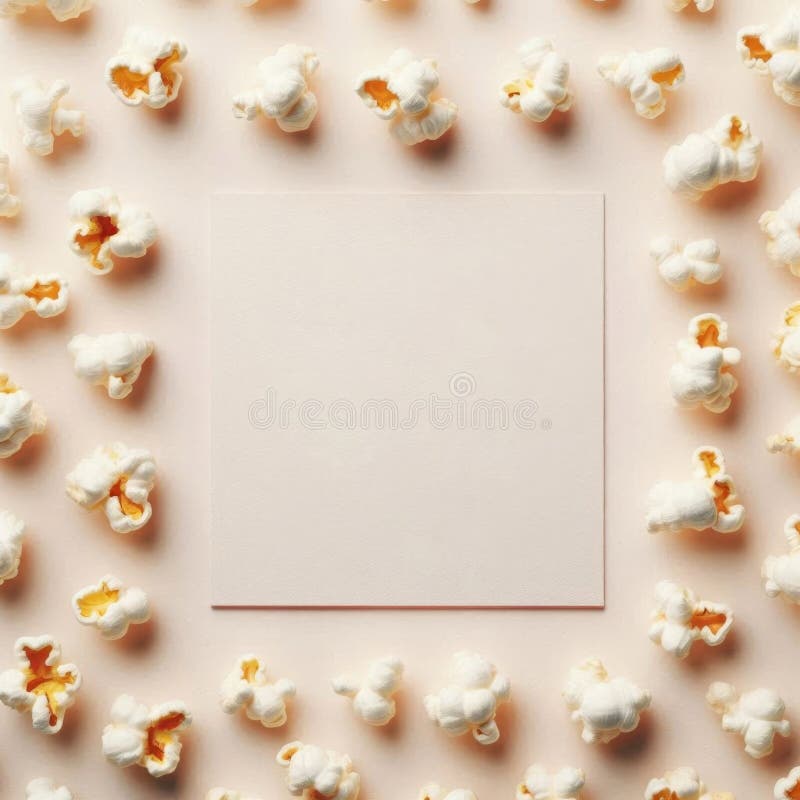 Minimalist Popcorn Background, Top View for National Popcorn Day ...