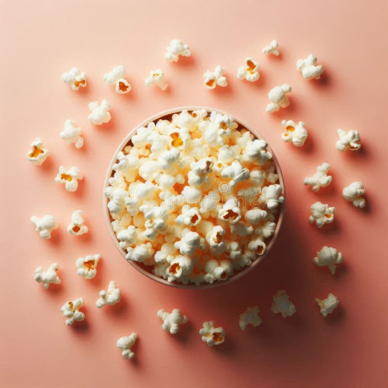 Minimalist Popcorn Background, Top View for National Popcorn Day ...