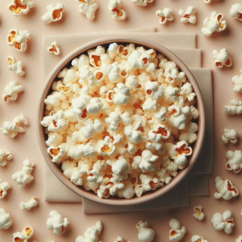 Minimalist Popcorn Background, Top View for National Popcorn Day ...