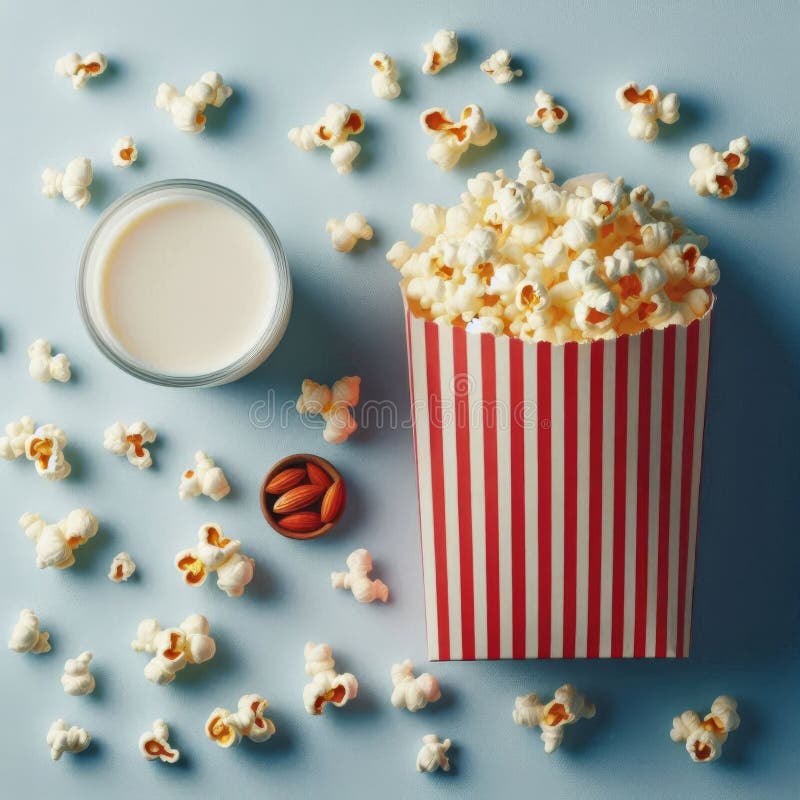 Minimalist Popcorn Background, Top View for National Popcorn Day ...