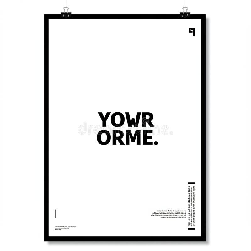 A Minimalist Poster Featuring a Bold, Black Text that Reads "YOWR ORME" Centered Stock ...