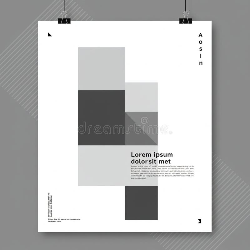 Minimalist Poster Featuring a Geometric Design with Overlapping Gray ...