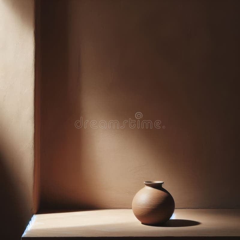 Minimalist Pottery in Complimentary Setting Ochre Color Stock ...