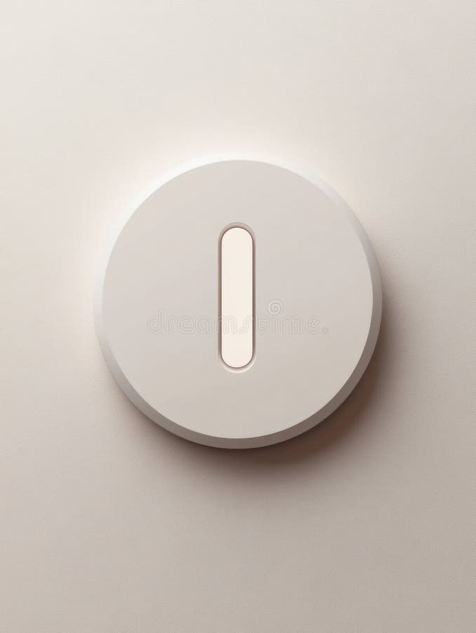 Minimalist Power Button Icon Centered on a Neutral Background with ...