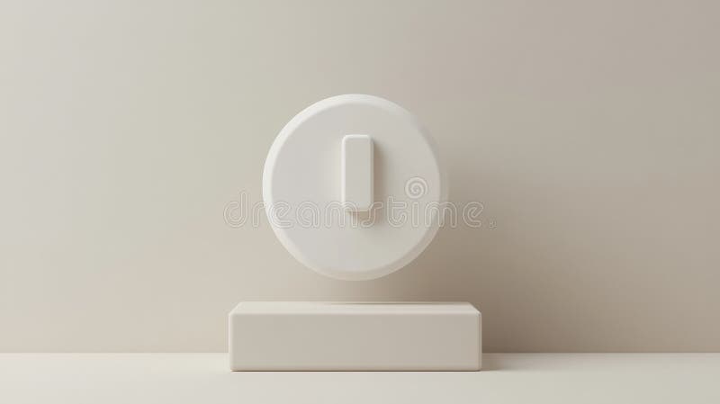 Minimalist Power Button Icon on a Neutral Background Creates a Calming ...