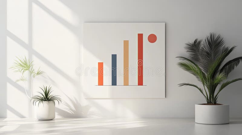A Minimalist Presentation Board with a Bar Graph Styled Against a Light ...