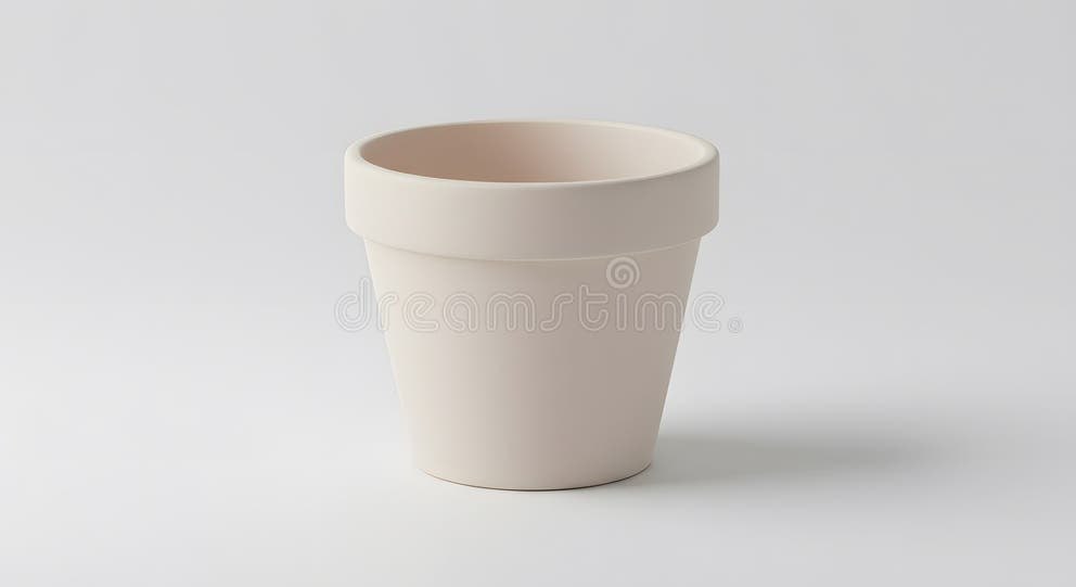 Elegant Close-Up of a Simple Flower Pot on a Neutral Background Stock ...