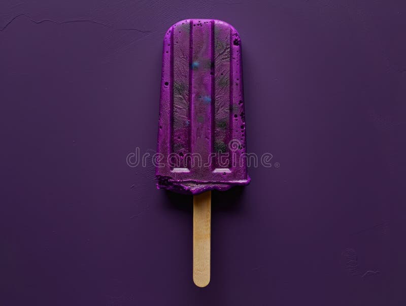 Single Dark Purple Popsicle on a Solid Purple Background Stock Photo ...