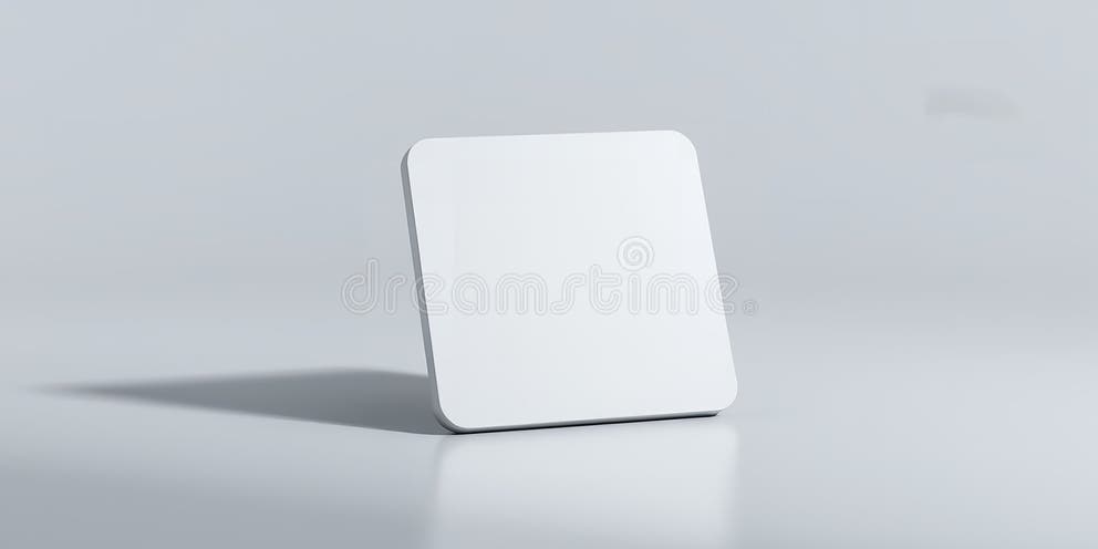A Minimalist Presentation of a Single White Square Card on a White ...