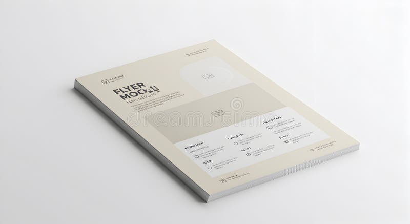 Minimalist Presentation of a Stack of Flyers on a Solid White Surface ...