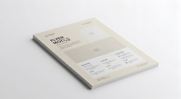 Minimalist Presentation of a Stack of Flyers on a Solid White Surface ...