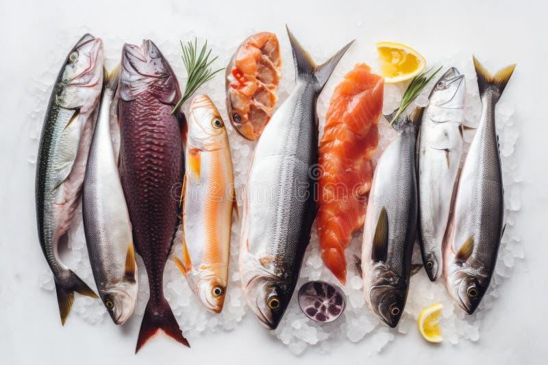 A Minimalist Presentation of Various Types of Fresh Fishes Generative ...