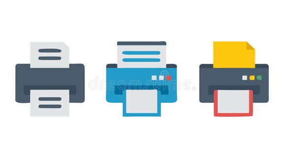 Minimalist Printer and Printing Icons for Clean UI Design, Vector ...