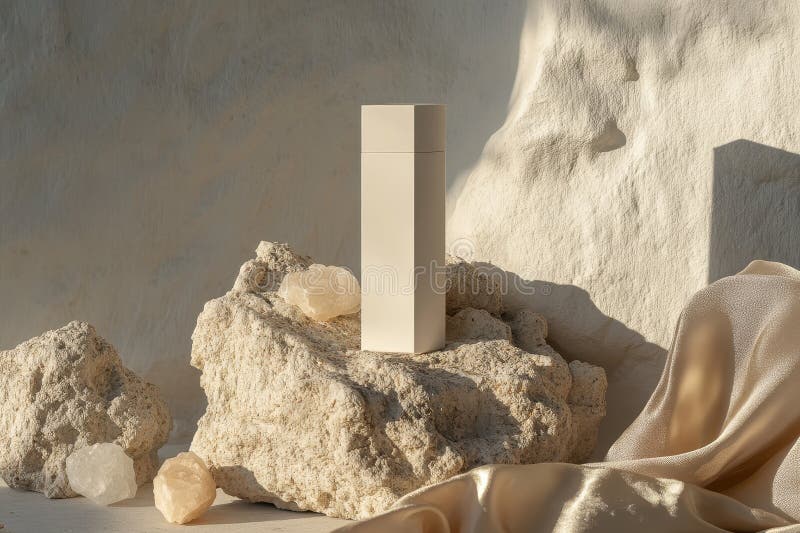 Minimalist Product Display Featuring a Sleek Container on Textured ...