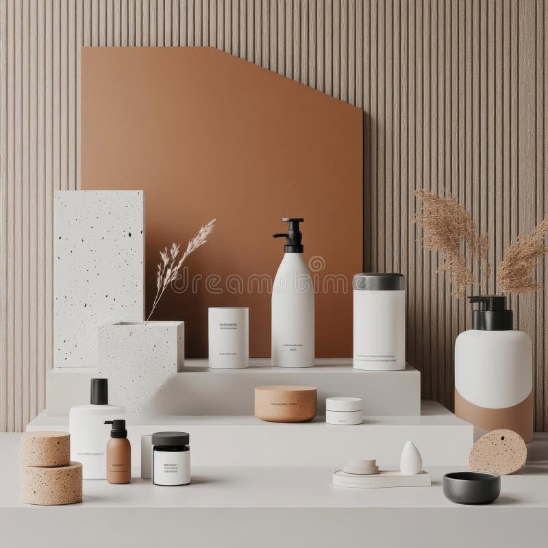 Minimalist Product Display with Natural Elements Stock Illustration ...