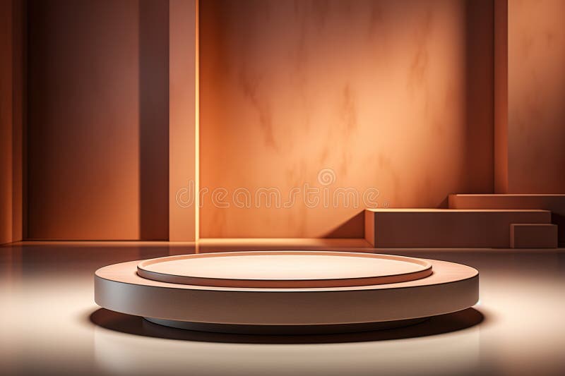 Minimalist Product Display with Orange Background Stock Illustration ...