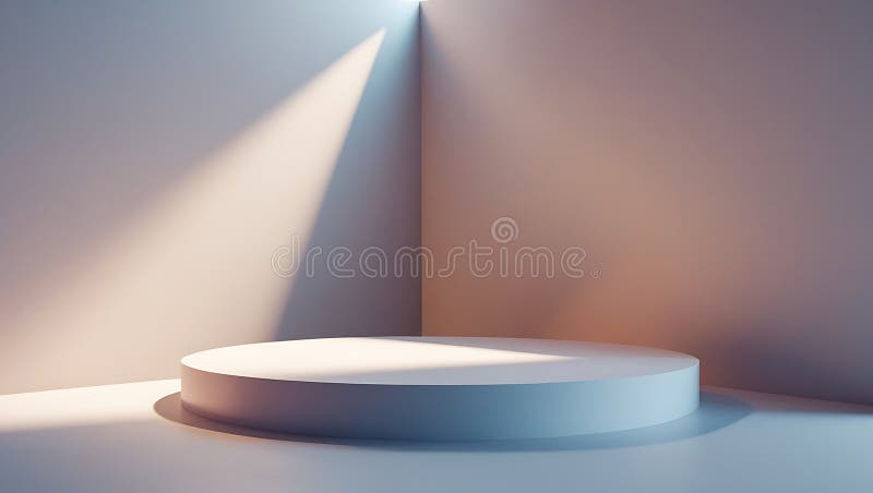 Minimalist Product Display Platform in Corner with Soft Lighting. Stock ...
