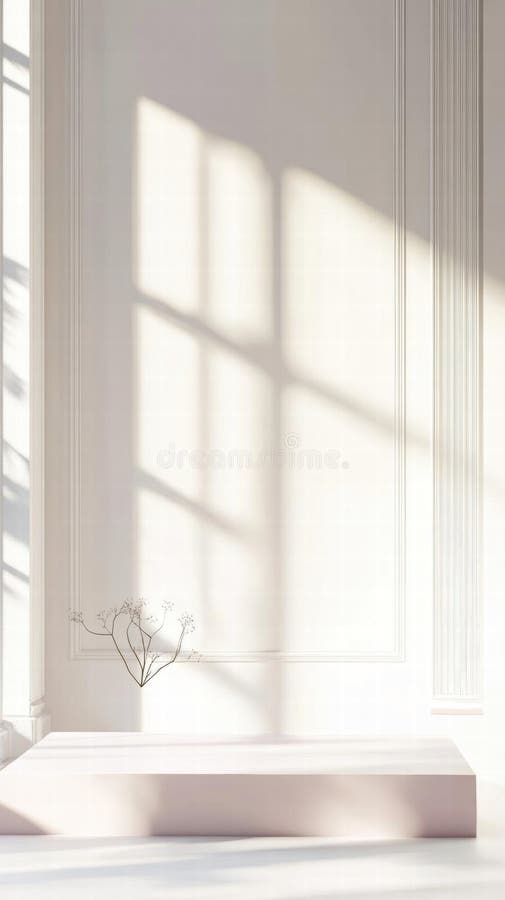 Minimalist Product Display Platform with Sunlight and Shadow Stock ...