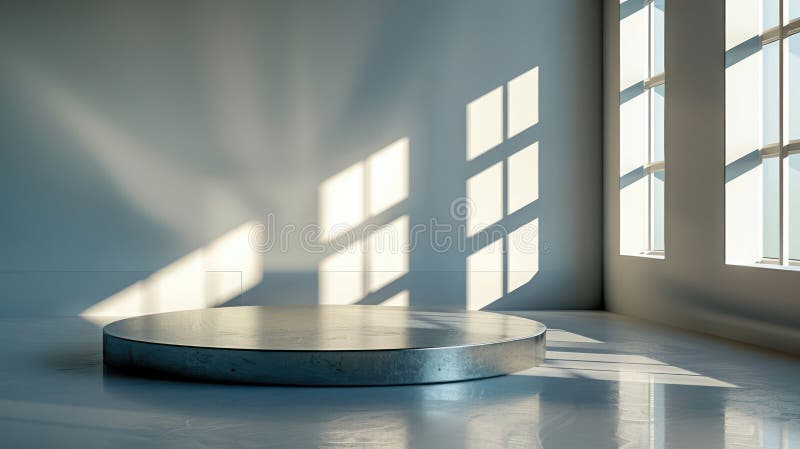 Minimalist Product Display with Sunlight Streaming through Windows ...