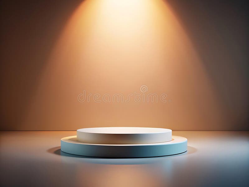 Minimalist Product Display: White Platform with Spotlight Stock ...