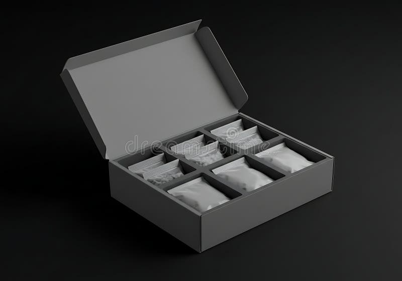 Minimalist Product Packaging Presentation in Grayscale Aesthetic Elegance Stock Illustration ...