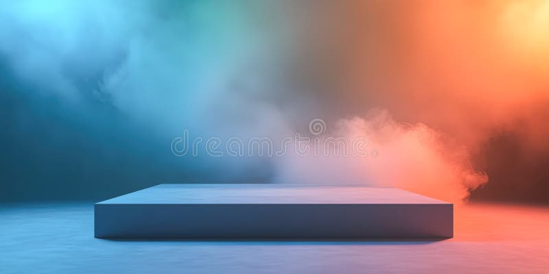 Minimalist Product Showcase Rectangular Stage 3d Blue Orange Studio ...