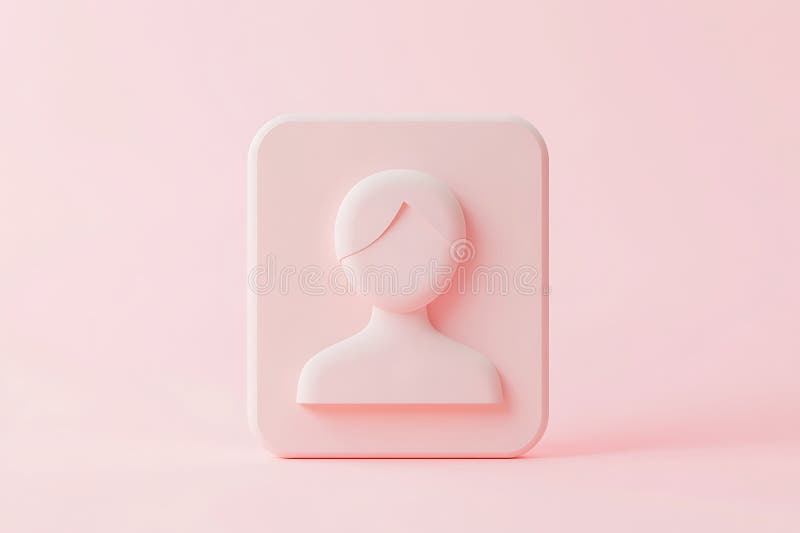 Minimalist Profile Icon on Pink Background Stock Illustration ...